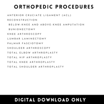 Orthopedic Surgical Procedures Study Guide – Artsyclinicalguide